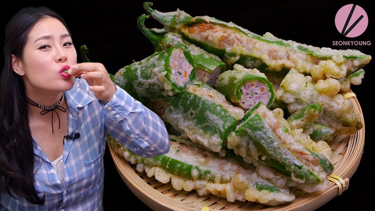 Korean Stuffed Peppers | Korean Street Food Gochu Twigim! 🌶 - Chili Chili