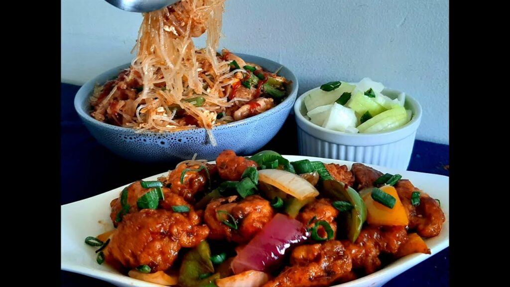 Dry Chilli Chicken Recipe II Chili Chicken with Hakka Noodles recipe II ...