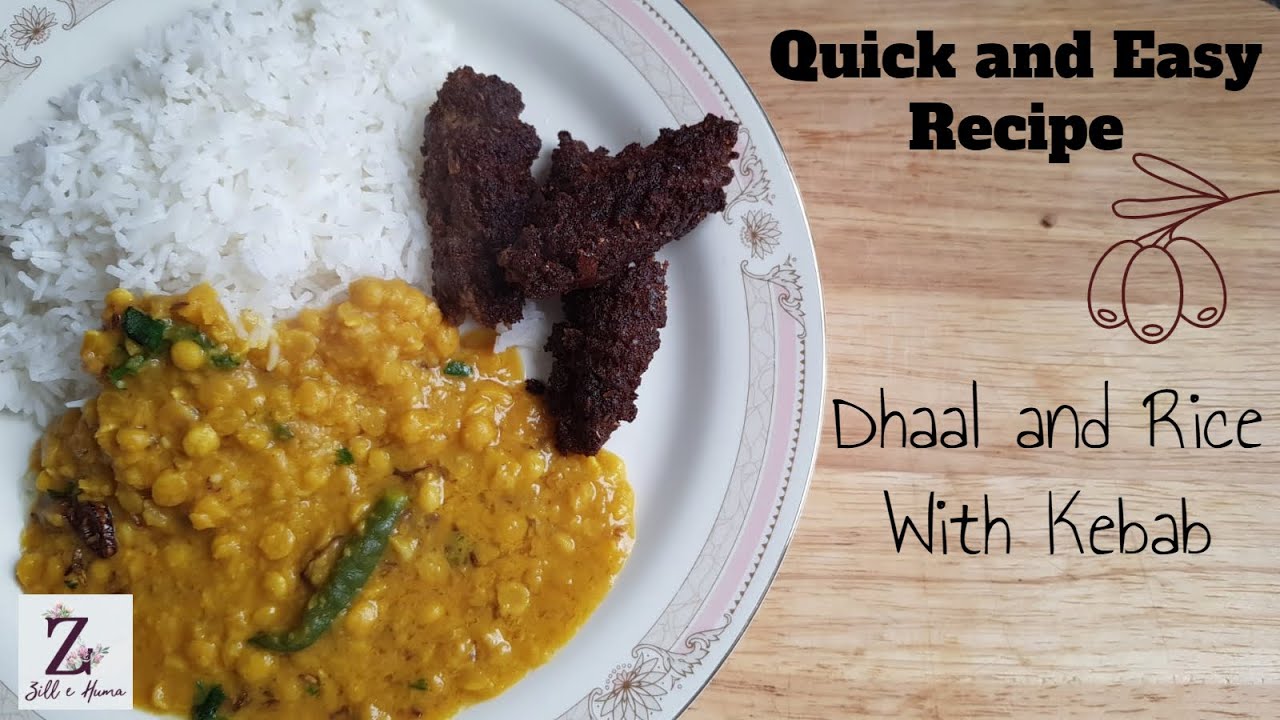 Dhaal Rice with Kebab- Quick and Easy Recipe - Chili Chili