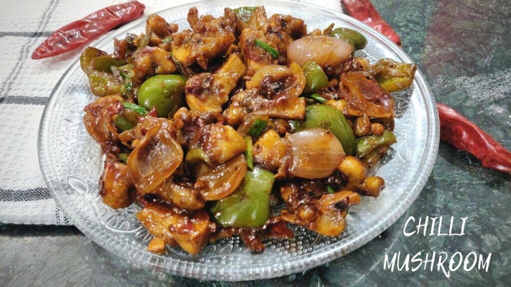 Chilli Mushroom Dry Recipe | Chilli Garlic Mushroom | Mushroom ...