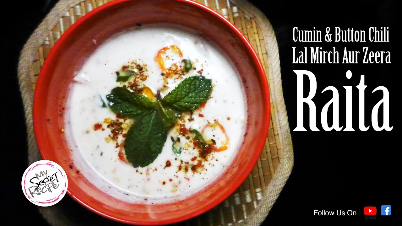 Raita Zeera (Cumin ) Lal Mirch Dahi - Yogurt ( Raita ) with Cumin and ...