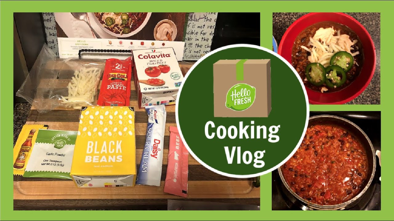 Hello Fresh Cooking Vlog #9: One Pot Beef and Black Bean Chili - Chili ...
