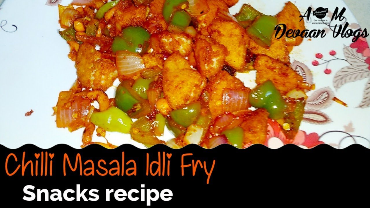 Chilli Masala Fried Idli Recipe | Chilli Idli Recipe | Idli Manchurain ...