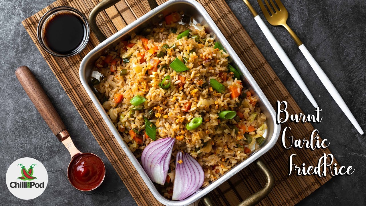 How to make Burnt Garlic Fried rice | Burnt Garlic rice | Vegetable ...