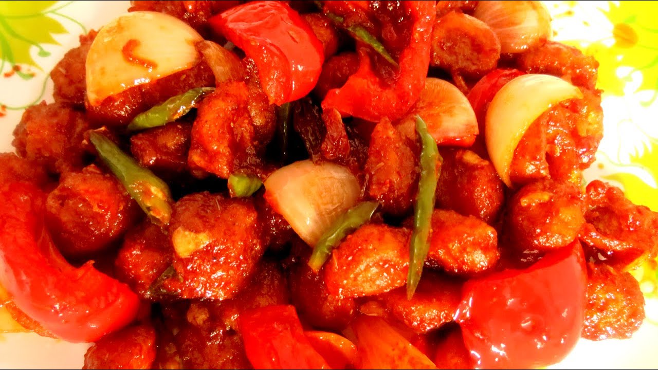 Veg Chili Recipe|| Soy Chunks Recipe|| - Chili Chili