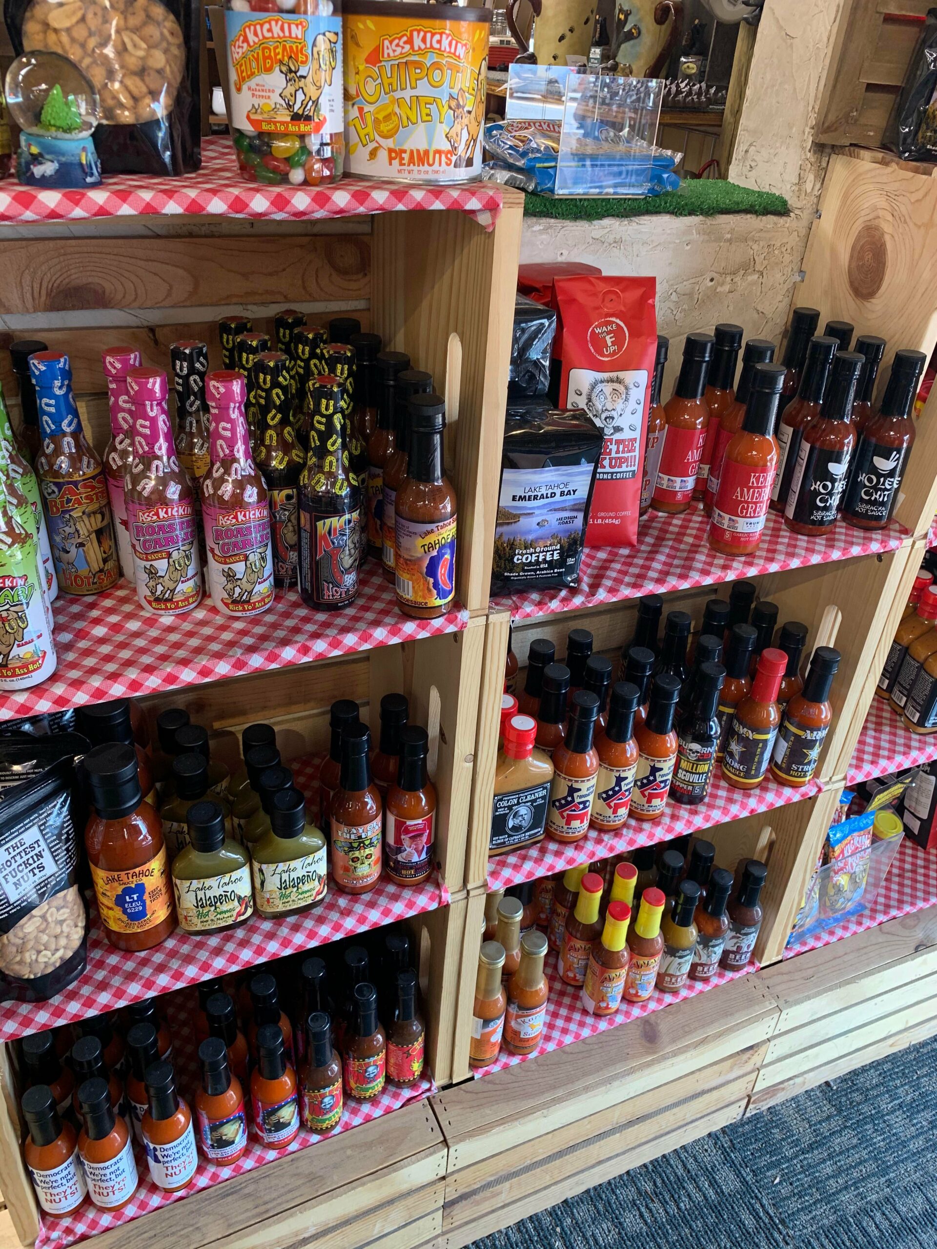 This little store in Lake Tahoe had a interesting selection of sauce ...