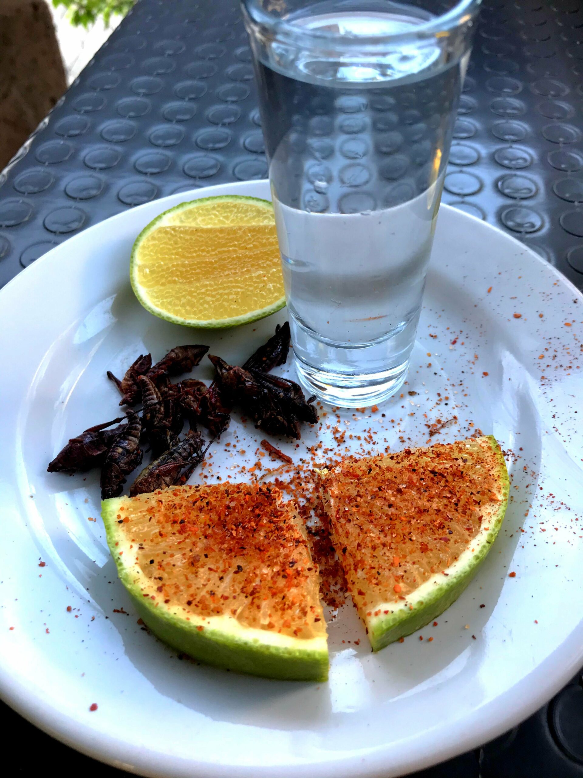 Lime with chilli powder, spicy grasshoppers and mezcal for a Friday ...
