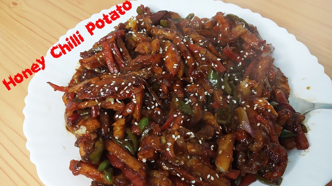 honey chilli potato recipe easily prepare at home/best Indian street ...