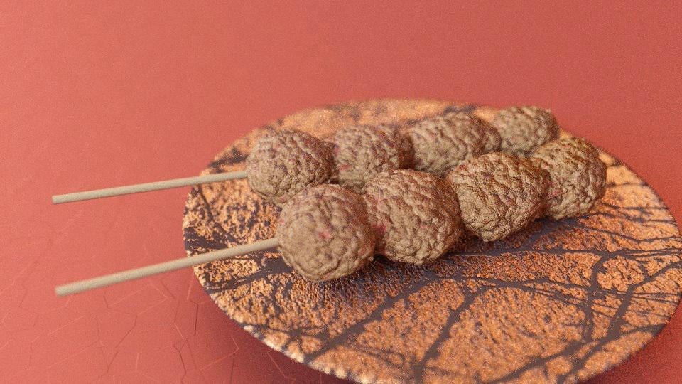 [OC] 'Riddle Dippers': Spicy lamb meatballs on a stick, served with ...