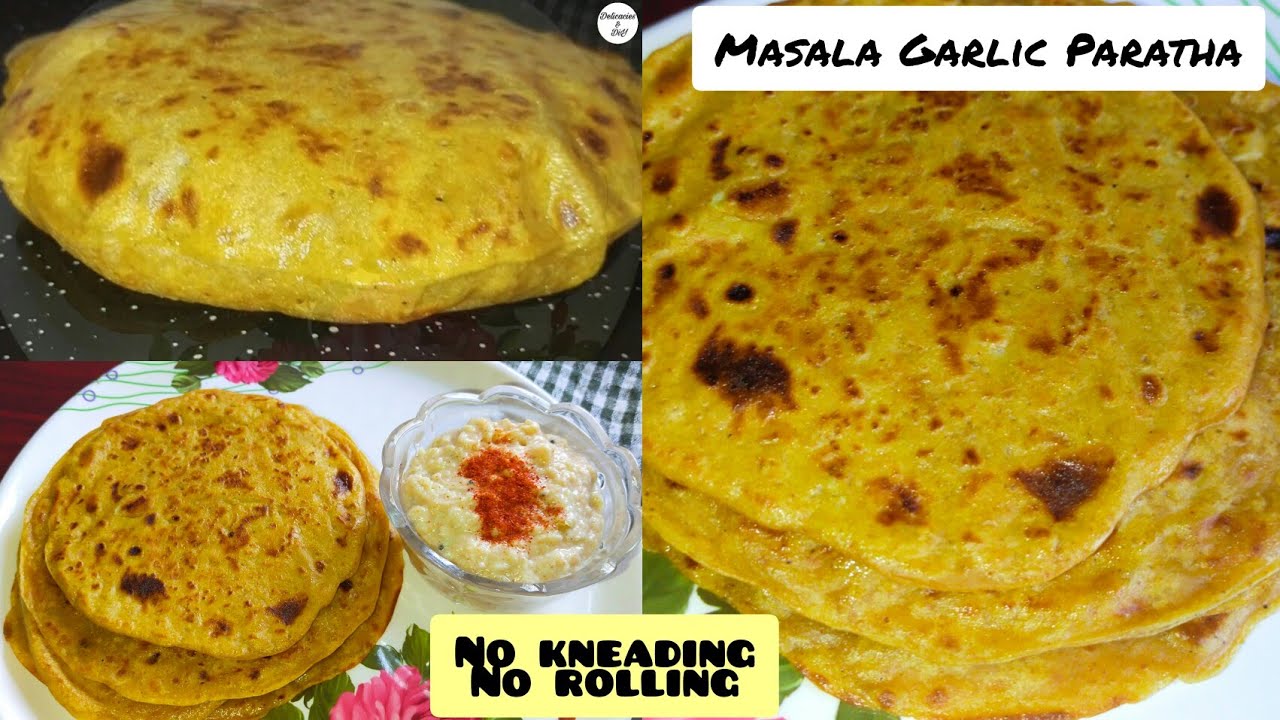 How to make chilli garlic paratha | masala garlic paratha recipe ...