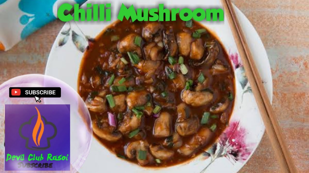 Chilli Mushroom gravy | Restaurant style chilli Mushroom recipe ...