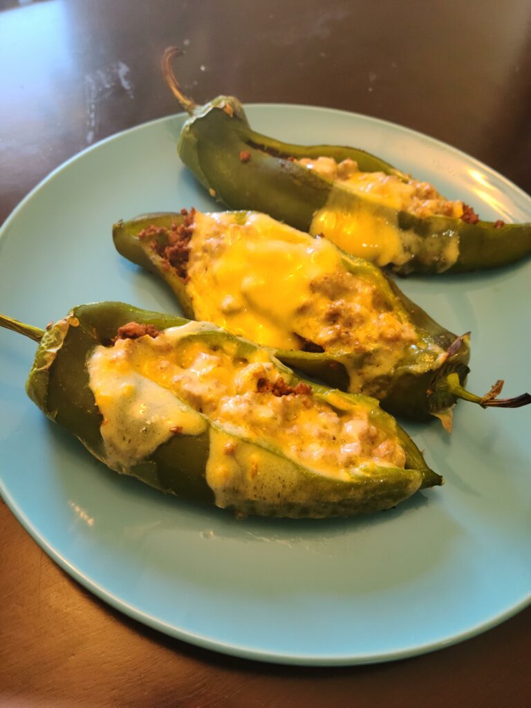 Roasted Chile Rellano with Mango Habanero cheese - Chili Chili