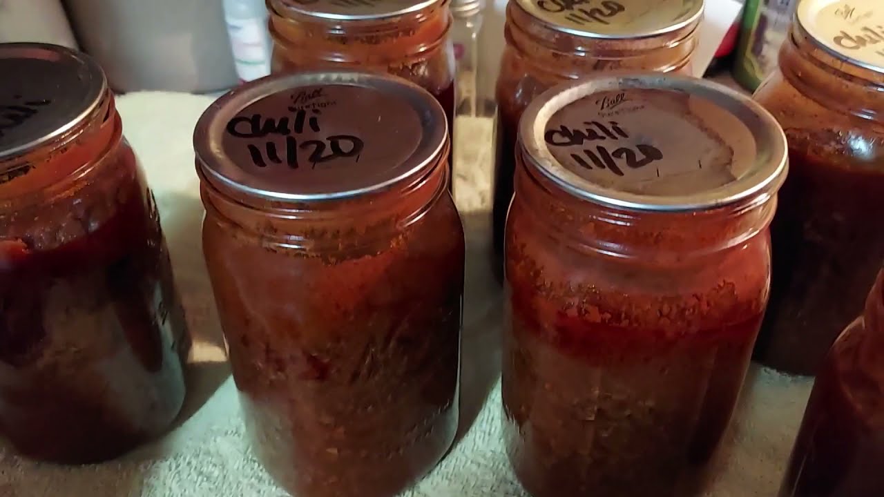 Canning our venison chili to make room in the freezer - Chili Chili