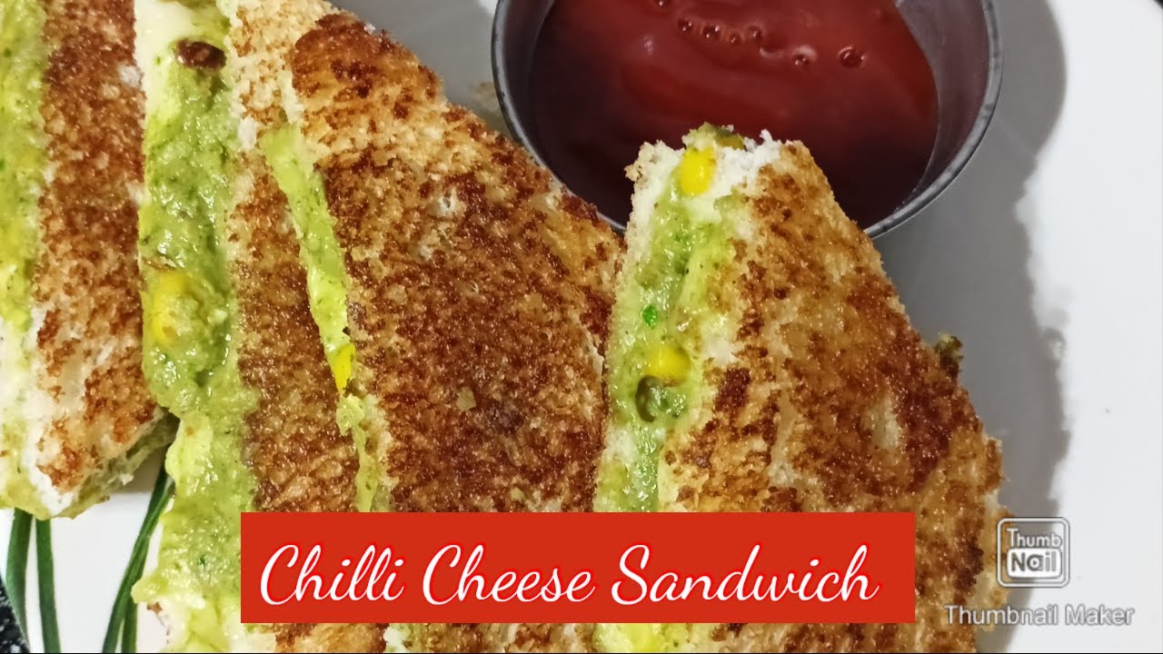 Chilli Cheese sandwich/chilli cheese toast/ Easy snack recipe - Chili Chili