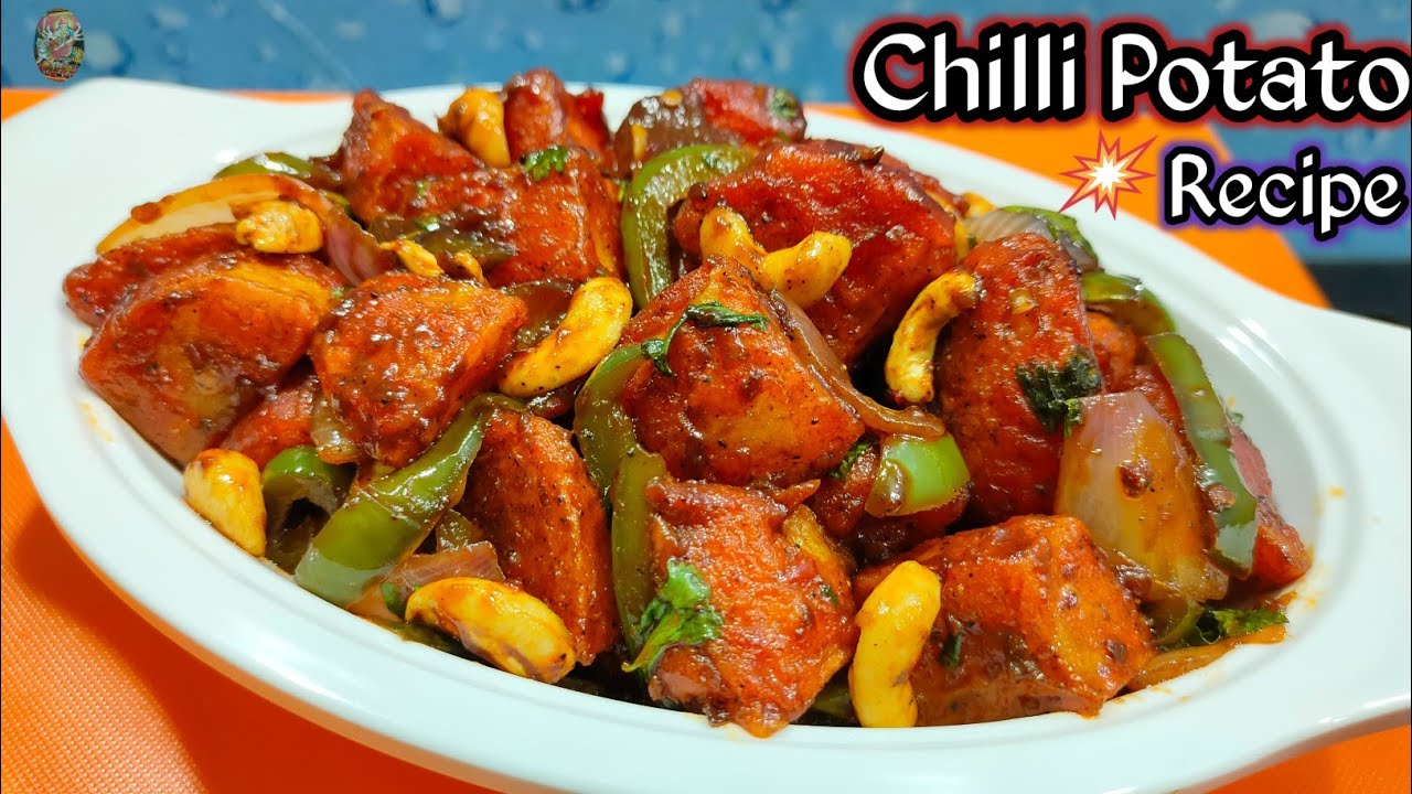 Chilli Potato Recipe | Restaurant Style Crispy Potato Chilli | Crispy ...