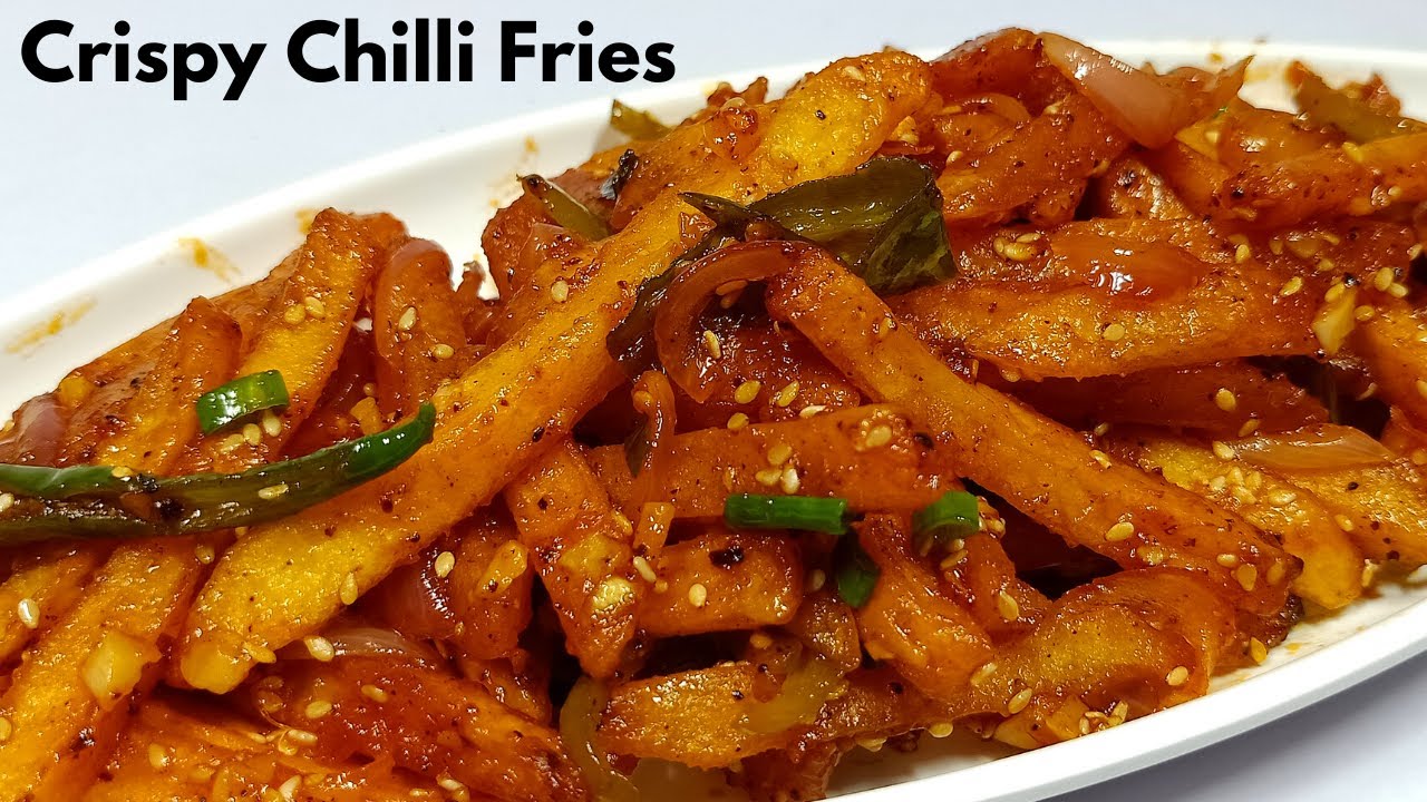 Crispy Potato French fries - Restaurant starters recipe | Chilli Fries ...