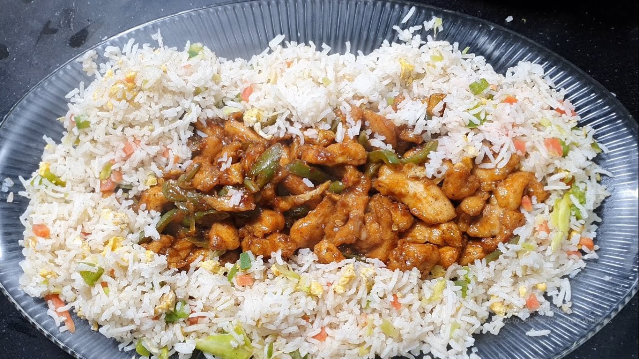 Chicken Chilli Dry With Fried Rice | Chicken Chilli Fried Rice ...