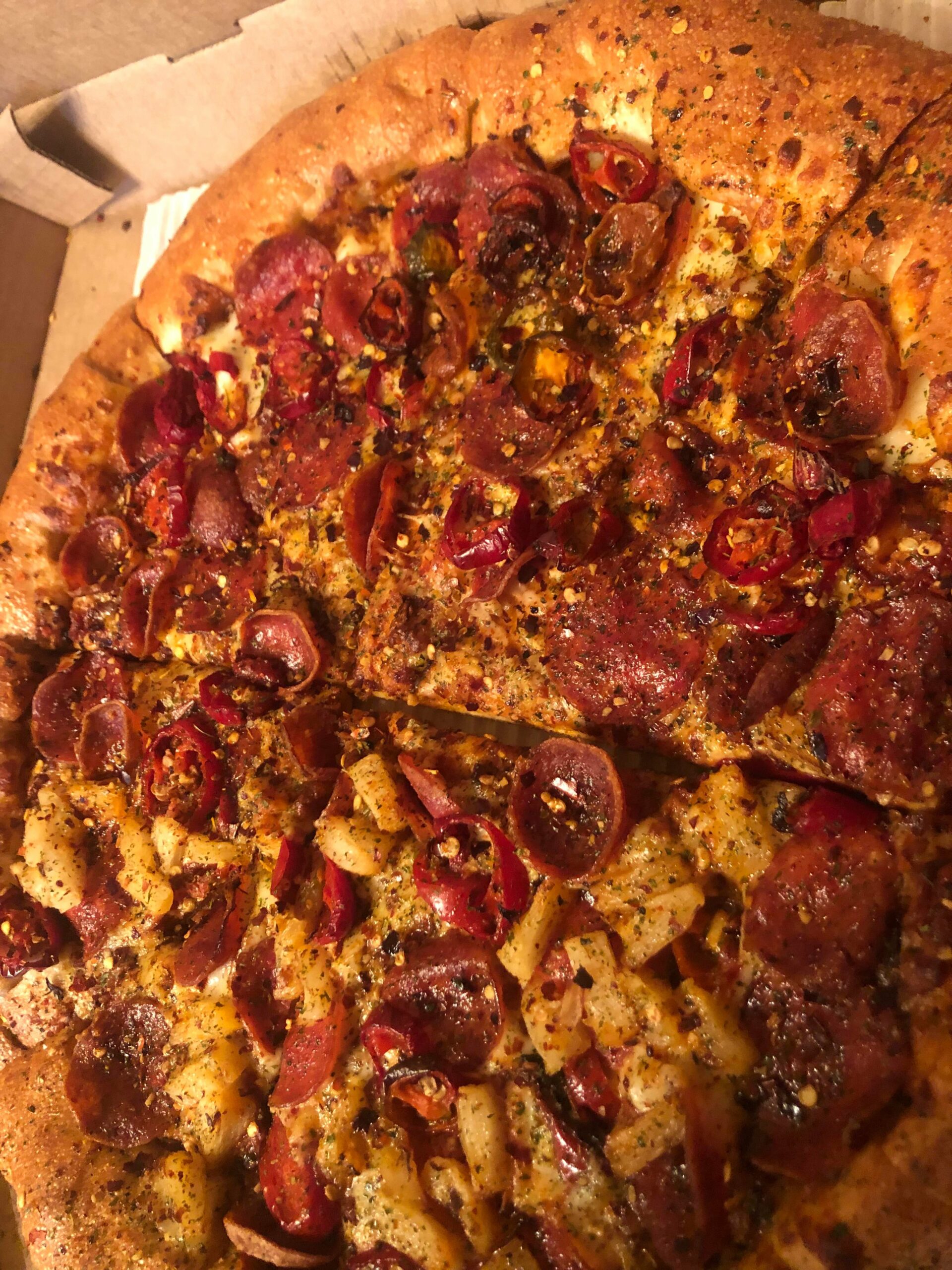 Tried the spicy-lovers stuffed crust pizza - Chili Chili