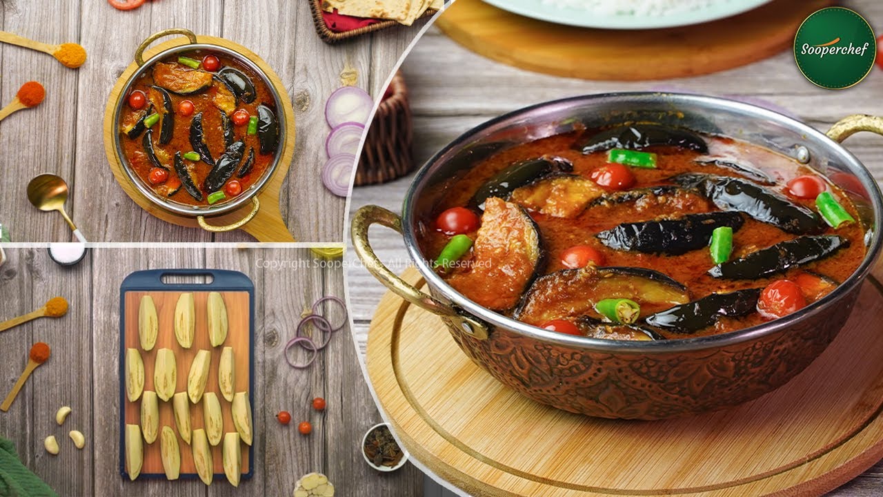 Eggplant Curry Recipe by SooperChef | Baingan Curry Masala (Vegetarian ...