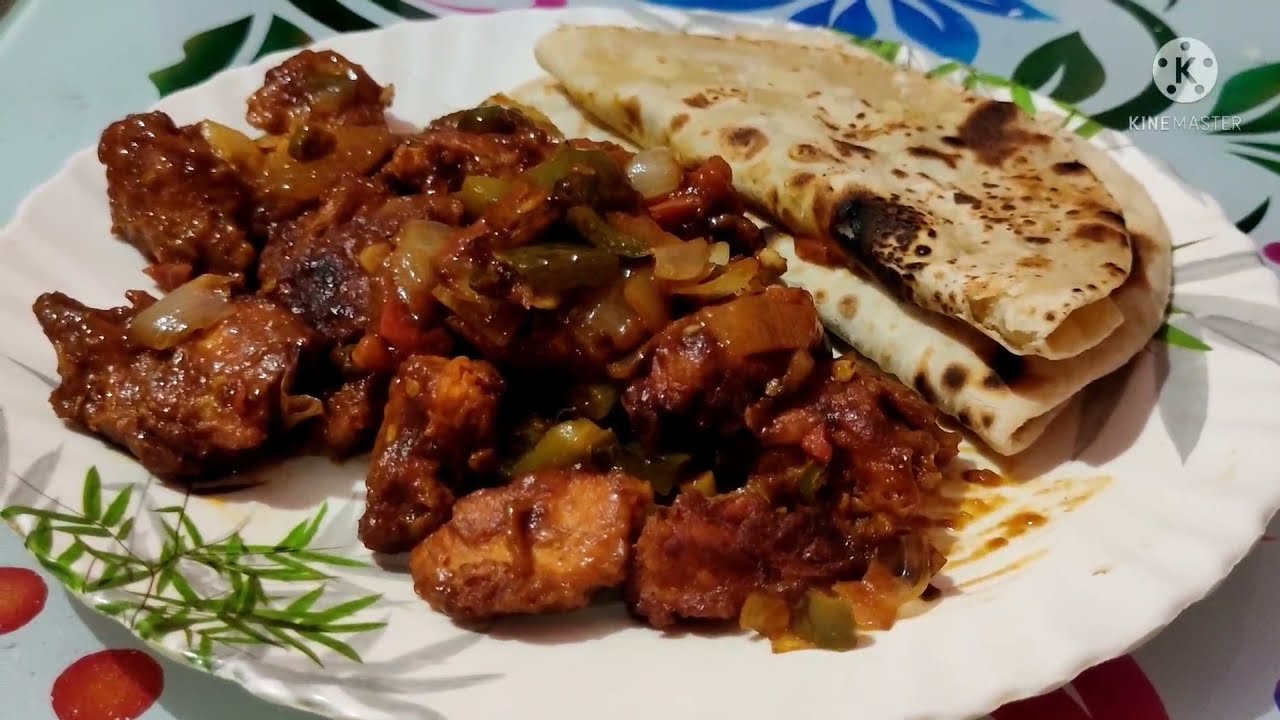 easy and delicious chili chicken with soft paratha recipe - Chili Chili