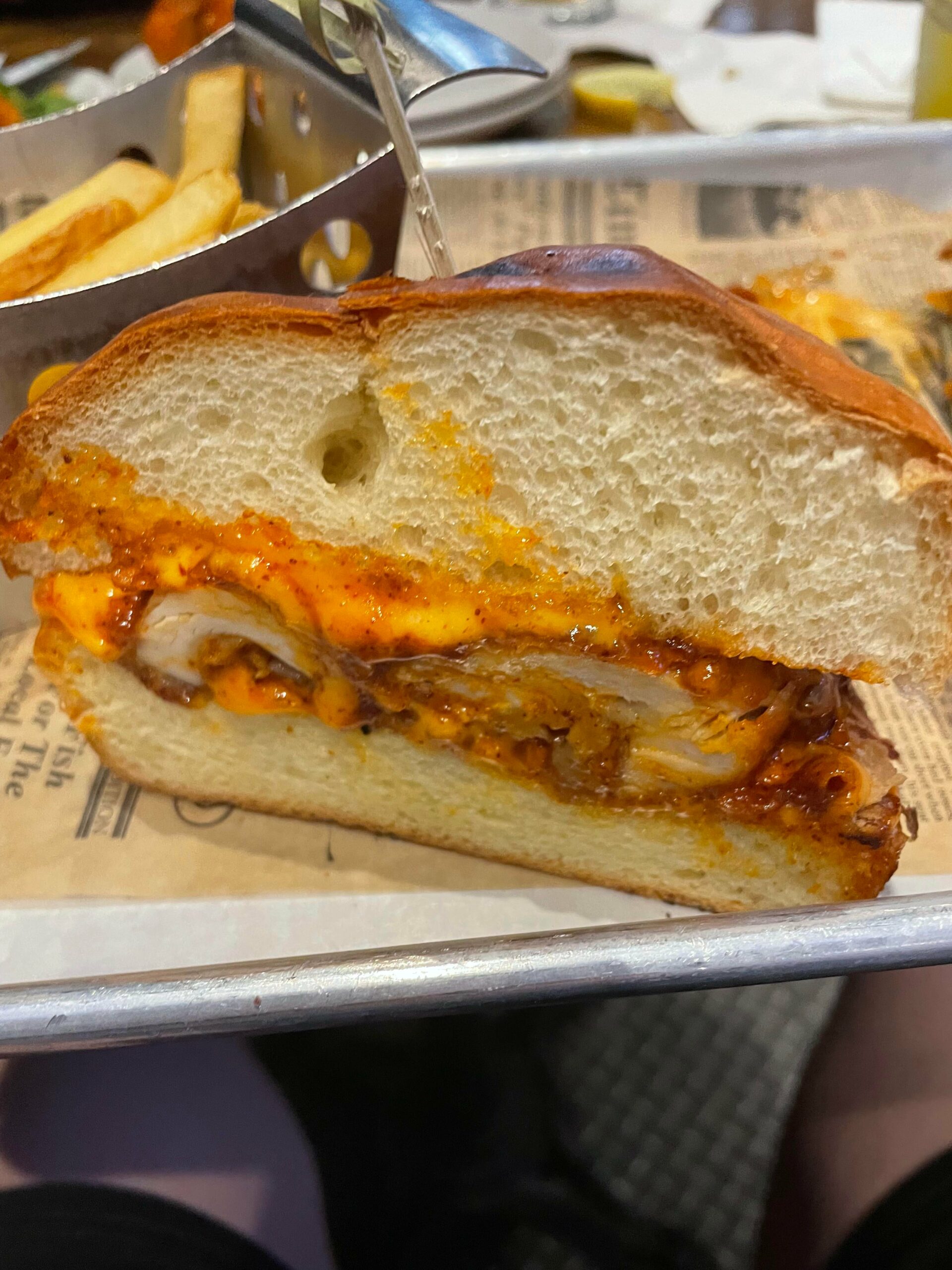 Hot bird burger in NY, Riley’s! Pretty spicy for a beginner like me ...