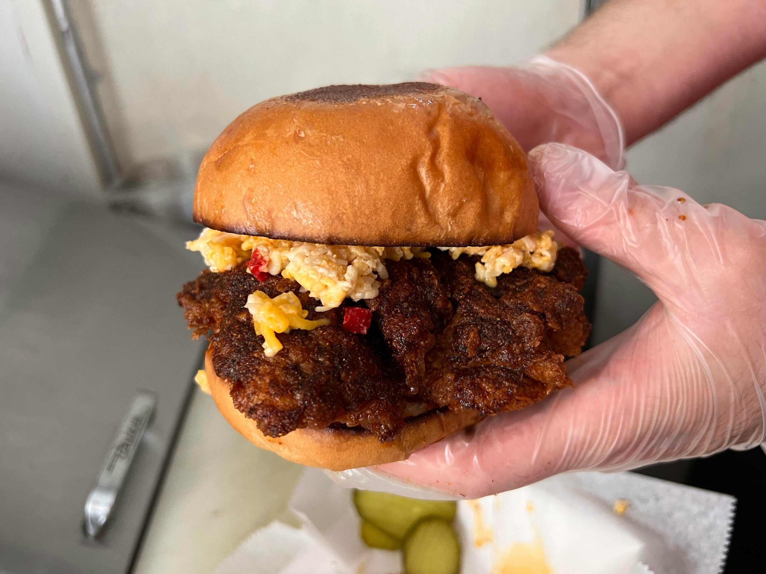 Absolute unit of a Hot Chicken sandwich - Chili Chili