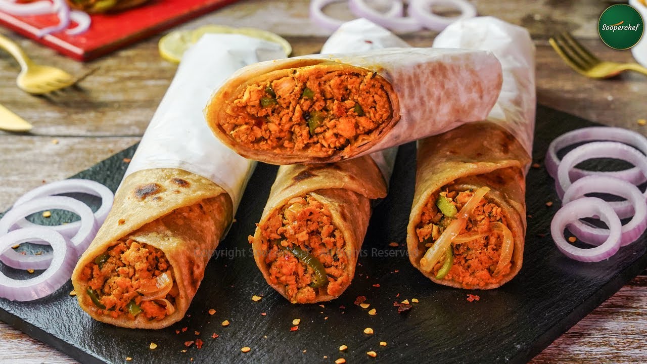 Chicken Keema Paratha Roll Recipe - Chicken Keema Roll - Chicken ...