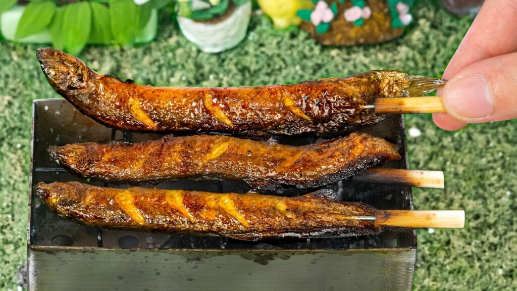 ASMR Cooking Miniature Loach l Amazing Miniature Grilled Loach With ...