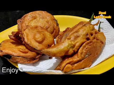 Mirchi Pakoda - Hari Mirch Pakora Recipe - Big Green Chili Fry - Let's ...