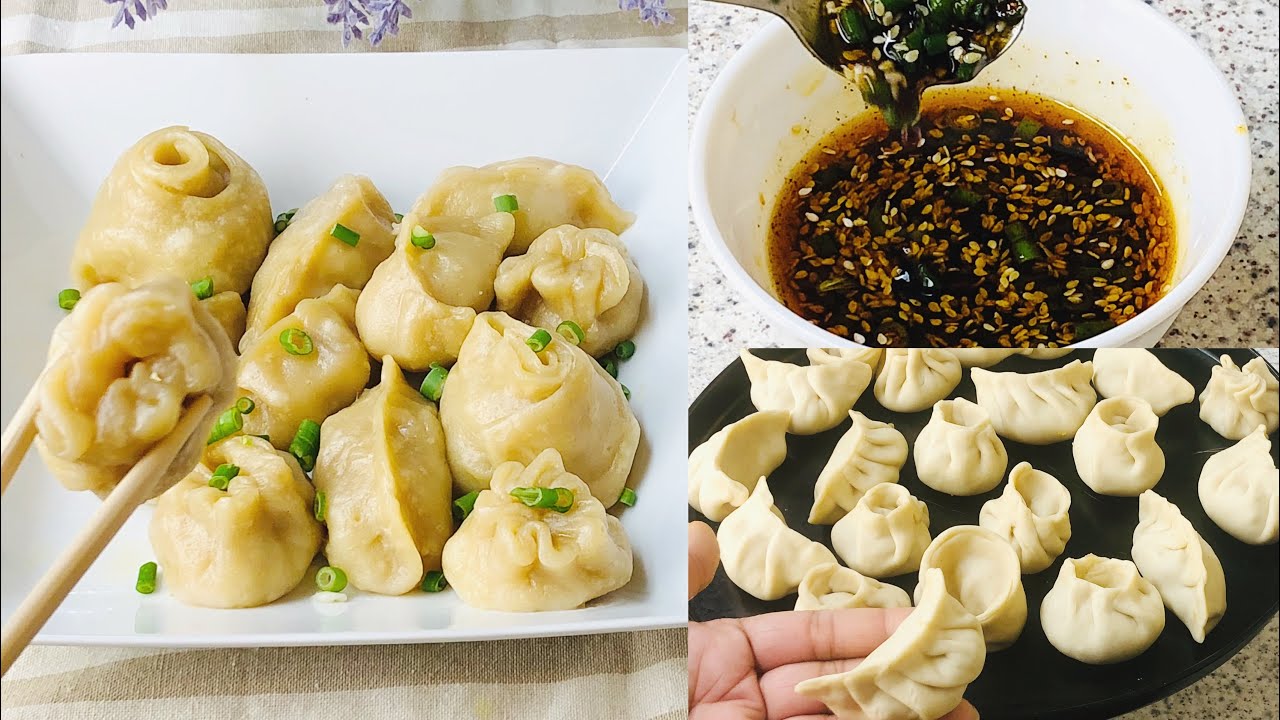 How to make steamed chicken momos | Easy 5 momos shape,Chili oil,momos ...