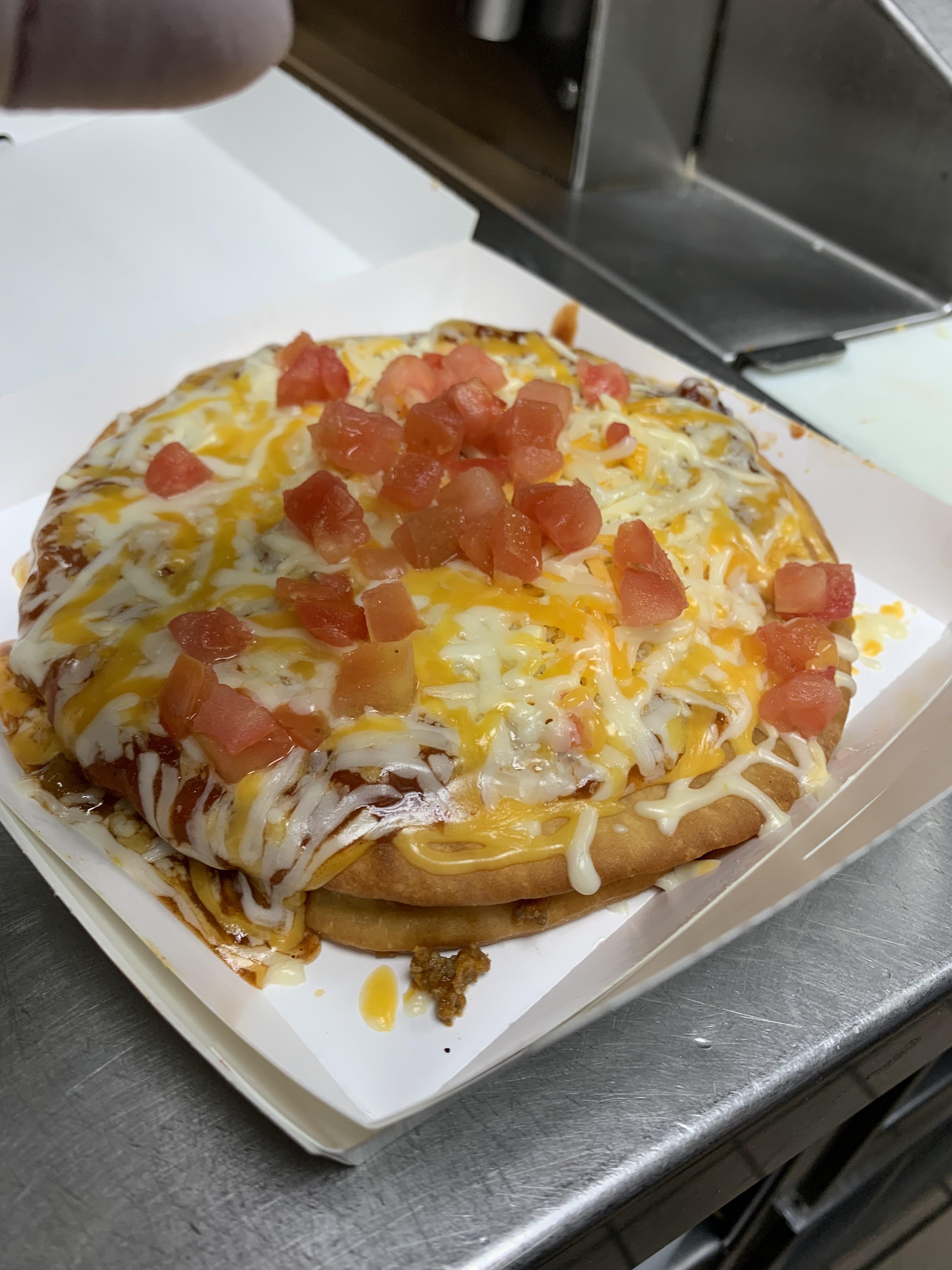 Made a Mexican pizza using chalupa shells instead of the regular pizza ...