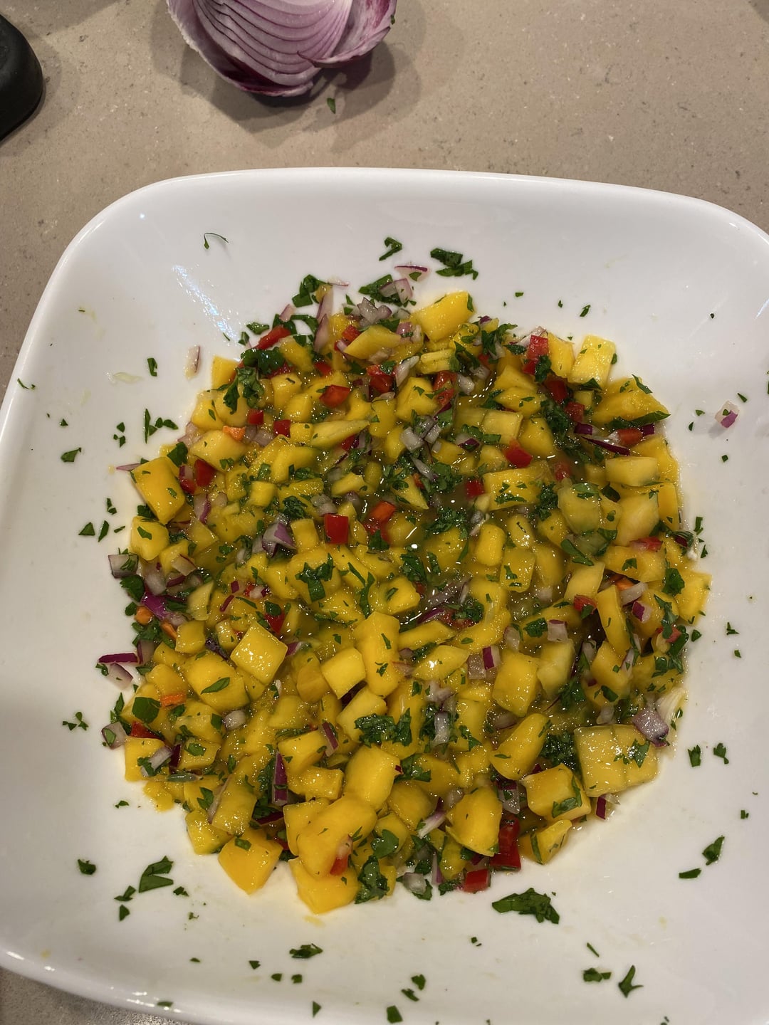 Mango Pico de Gallo since my tomatoes aren’t ripe yet - Chili Chili