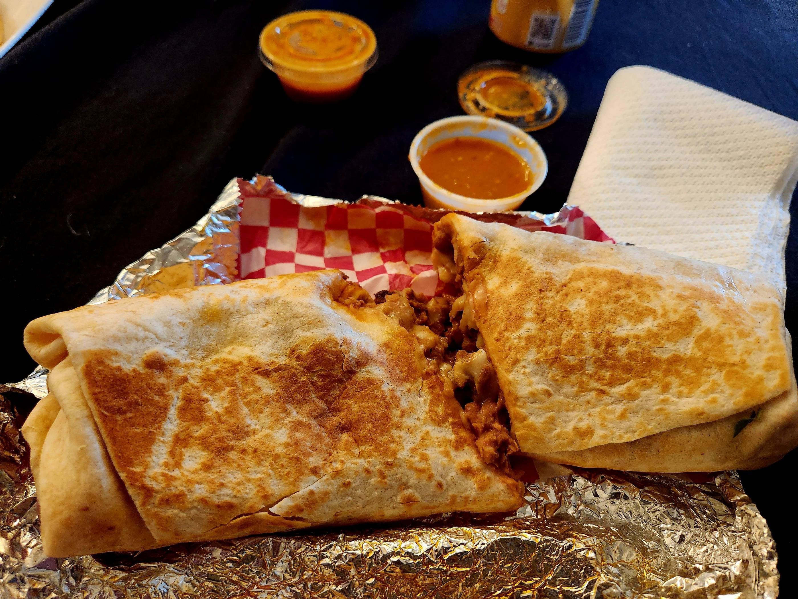 The local taco truck makes a great adobada burrito with habanero salsa ...