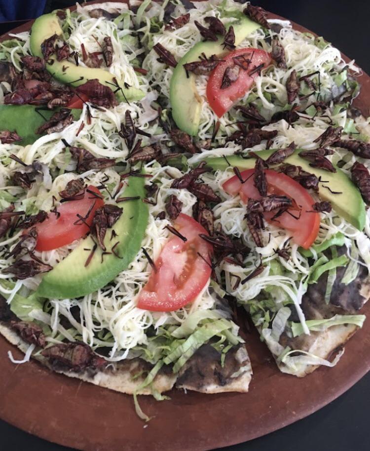 Tlayuda con chapulines en Queretaro - Chili Chili