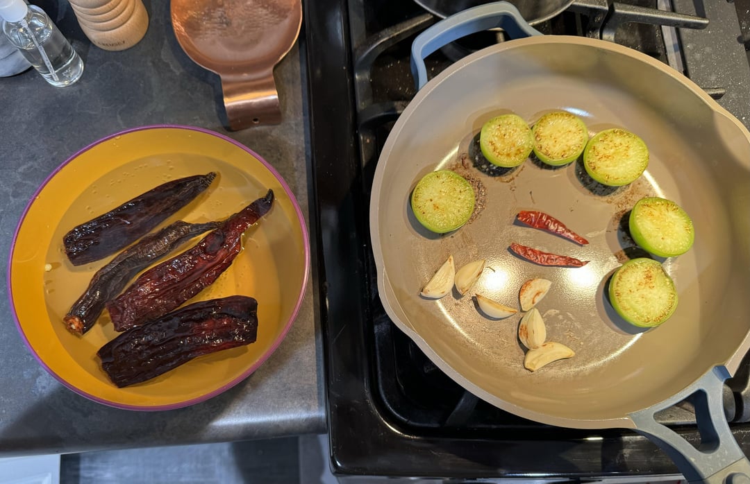 I’ve started experimenting making salsa using dried chilies. This is ...