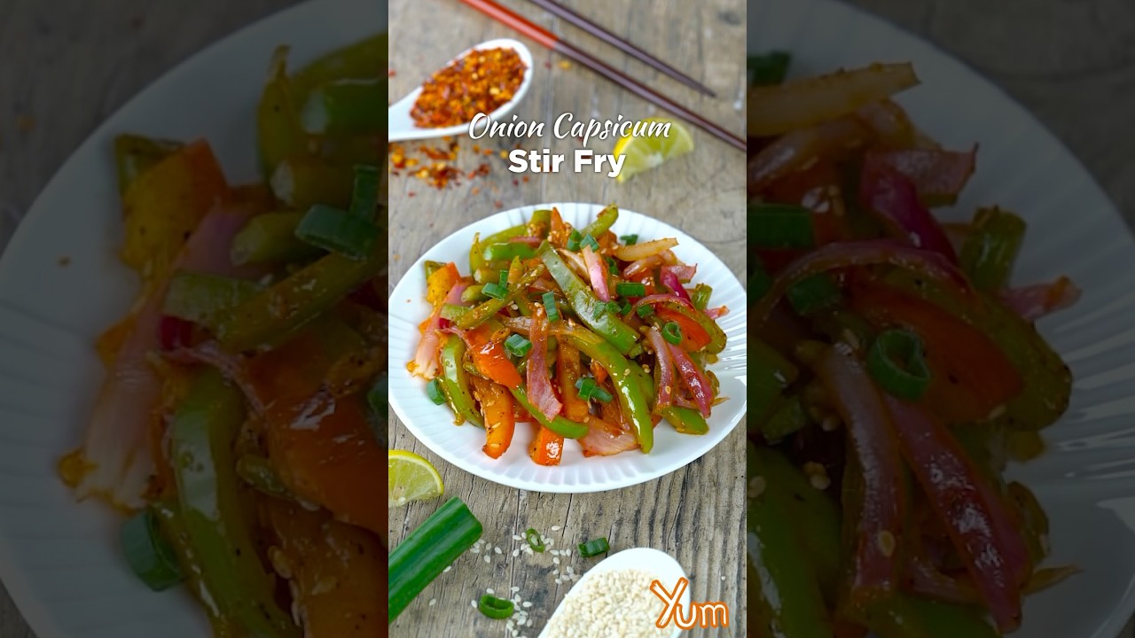 Onion Capsicum Stir Fry - Chili Chili