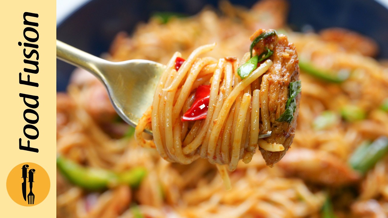 Chilli Garlic Chicken Spicy Noodles Recipe by Food Fusion - Chili Chili