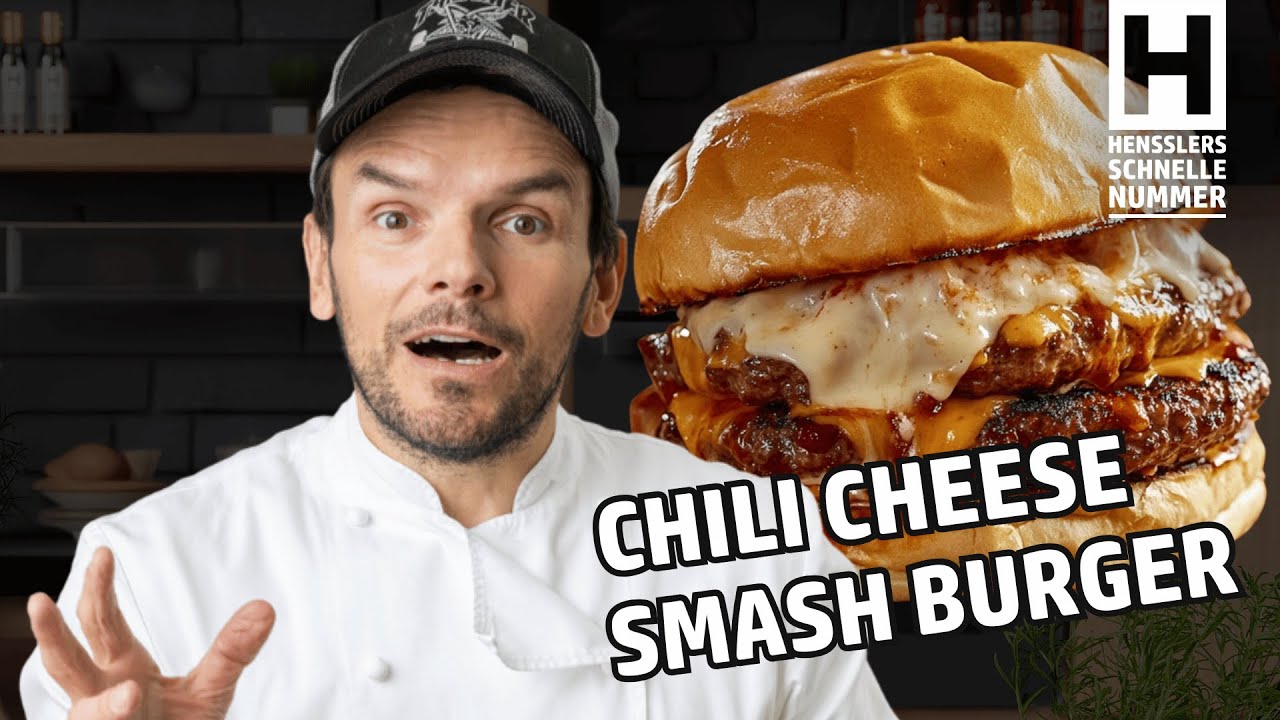 Schnelles Chili Cheese Smash Burger Rezept von Steffen Henssler - Chili ...