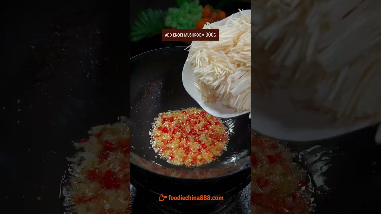 EASY STIR-FRIED ENOKI MUSHROOM RECIPE #recipe #cooking #chinesefood # ...