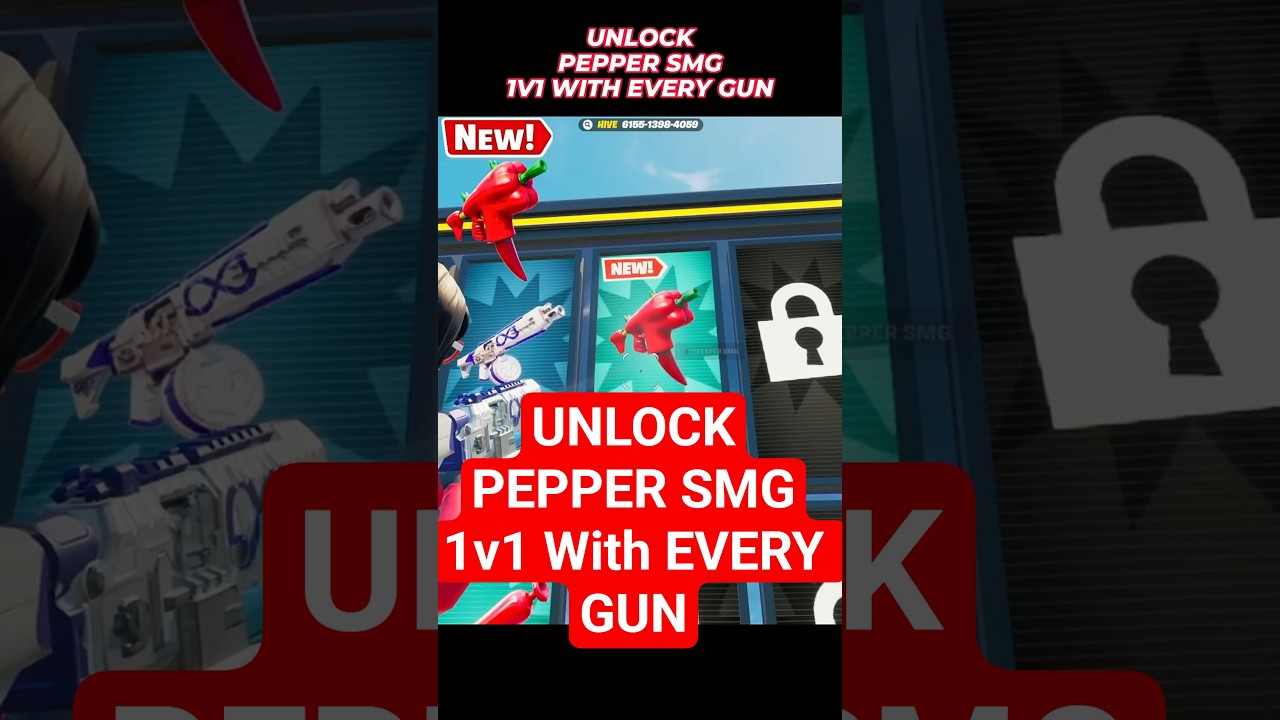 PEPPER SMG 1V1 with every gun FORTNITE @HIVECR8 - Chili Chili